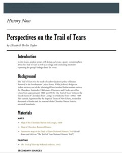 Cherokee Trail of Tears Lessons, Activities, Materials & Videos - Best ...