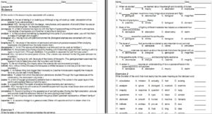 150 Vocabulary Word-Definition Lists and Worksheets for Middle - High ...
